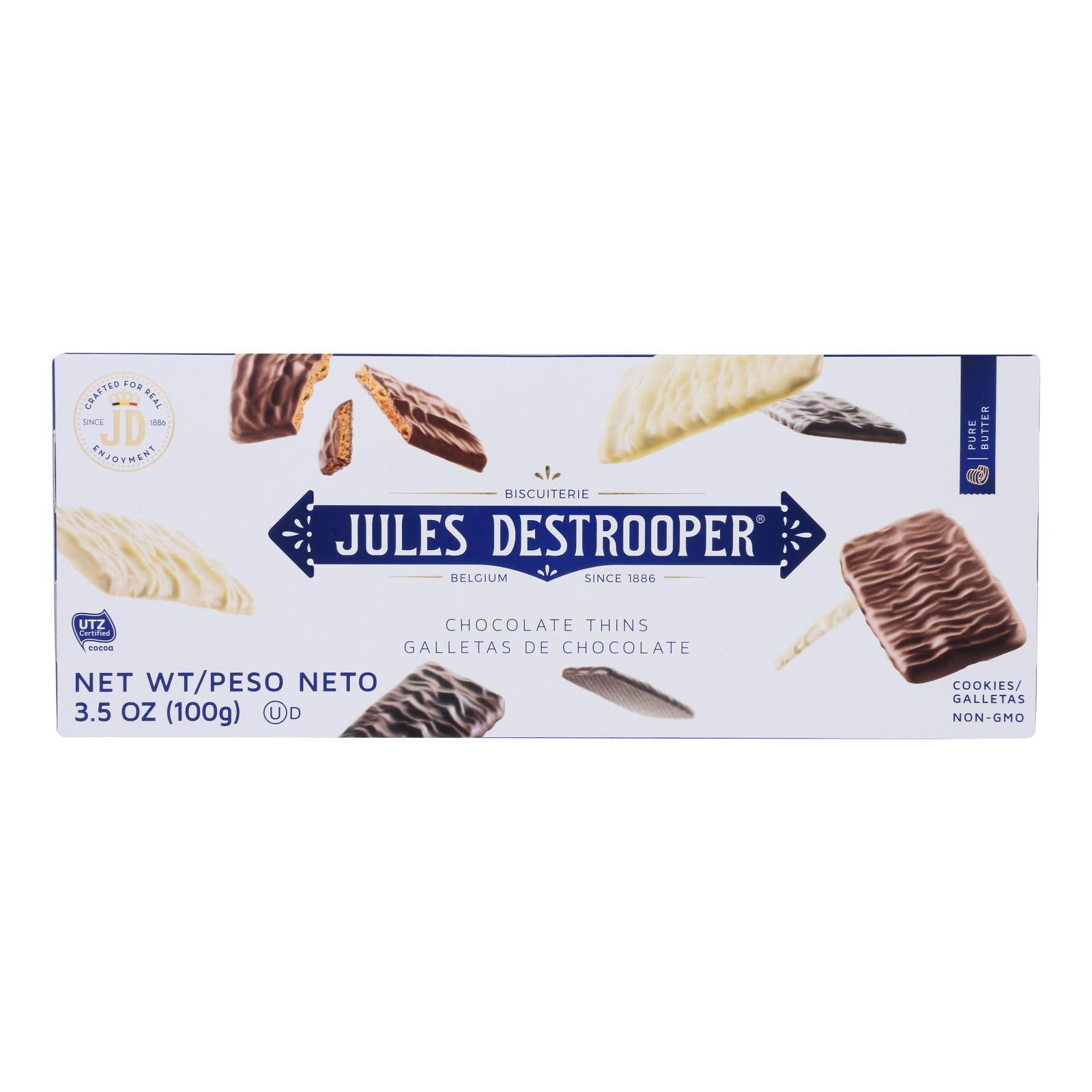 Jules Destrooper Cookies - Almond Thins - Case Of 12 - 3.5 Oz.