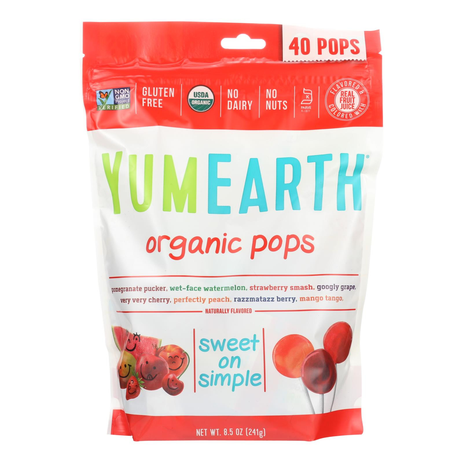 Yummy Earth Organics Gummy Bears - Organic - Snack Pack - .7 Oz - 10 ...