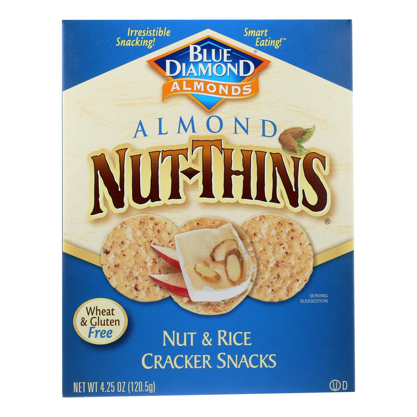 Blue Diamond Nut Thins - Cheddar Cheese - Case Of 12 - 4.25 Oz.