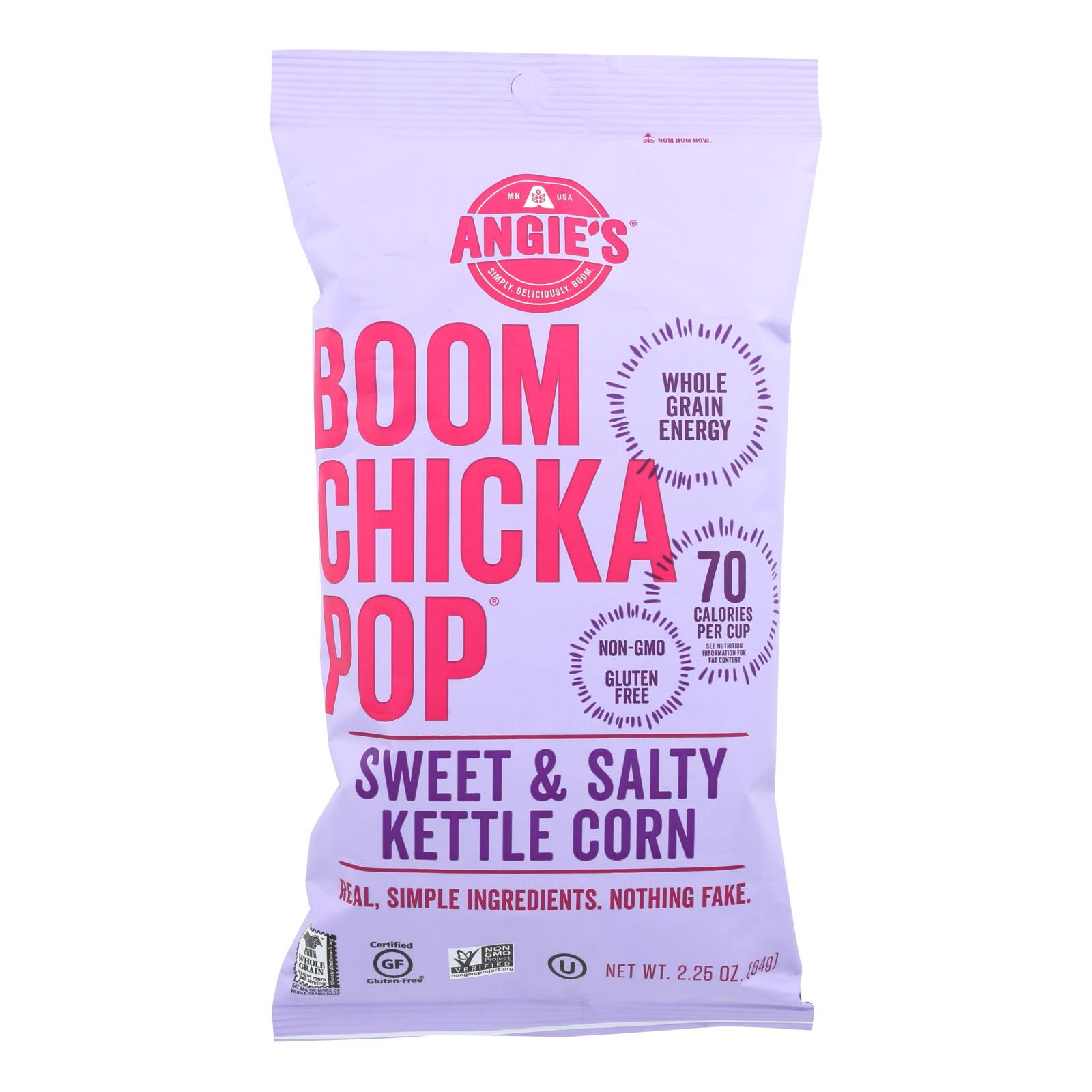 Angie's Kettle Corn Boom Chicka Pop Sea Salt Popcorn - Case Of 24 - 0.6 Oz.