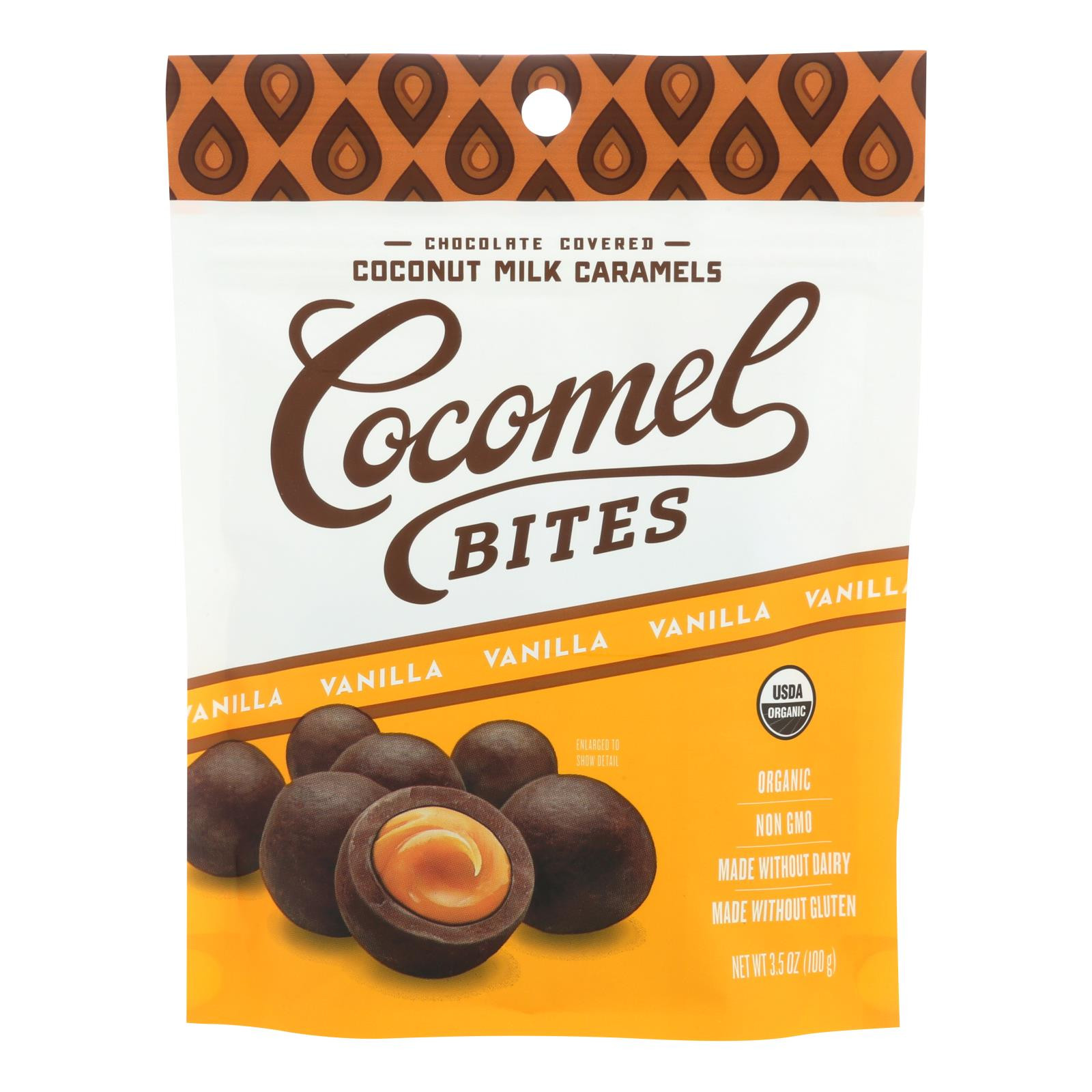 Cocomel Carmel Bite - Organic - Vanilla - Case Of 6 - 3.5 Oz