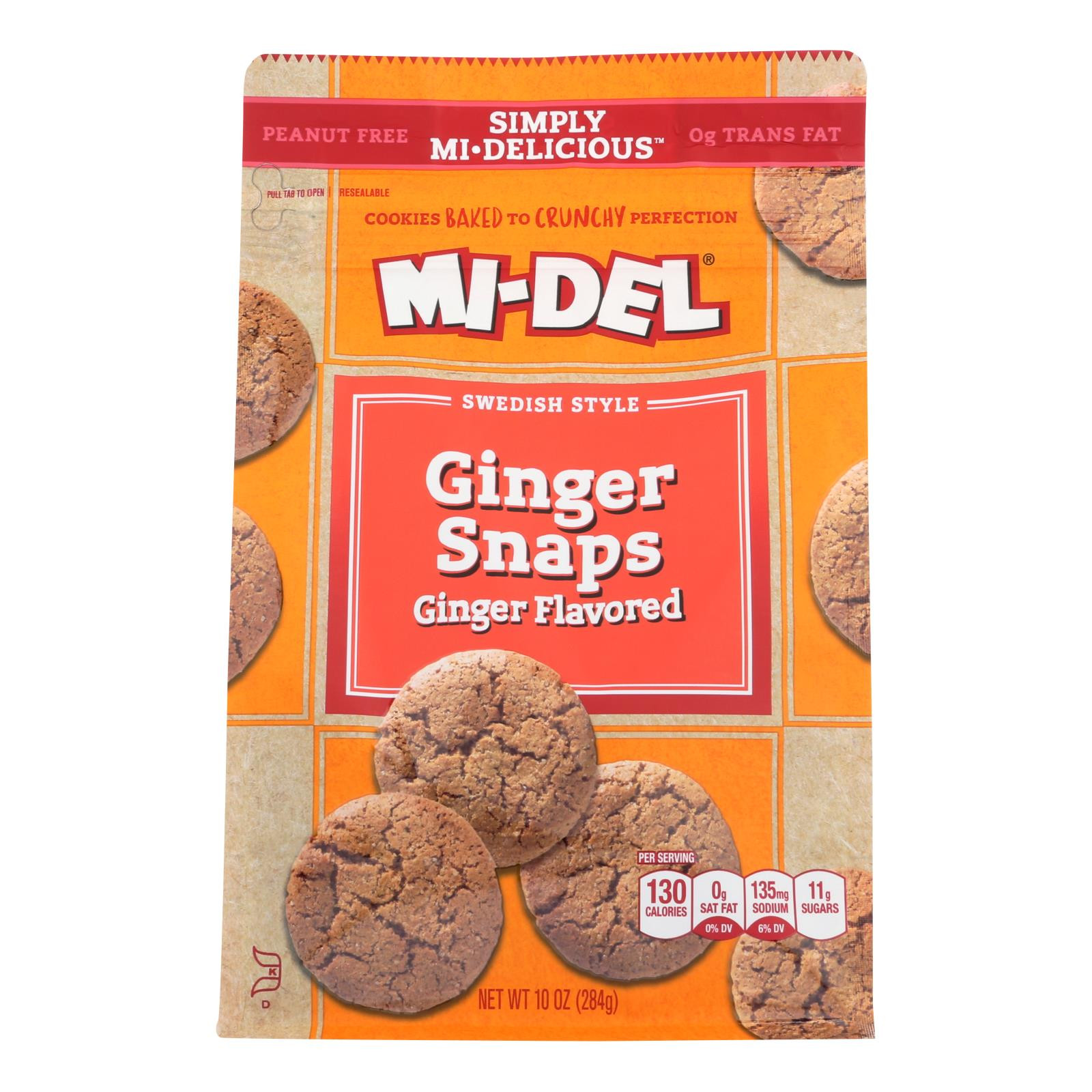 Midel Cookies - Ginger Snaps - Case Of 8 - 10 Oz