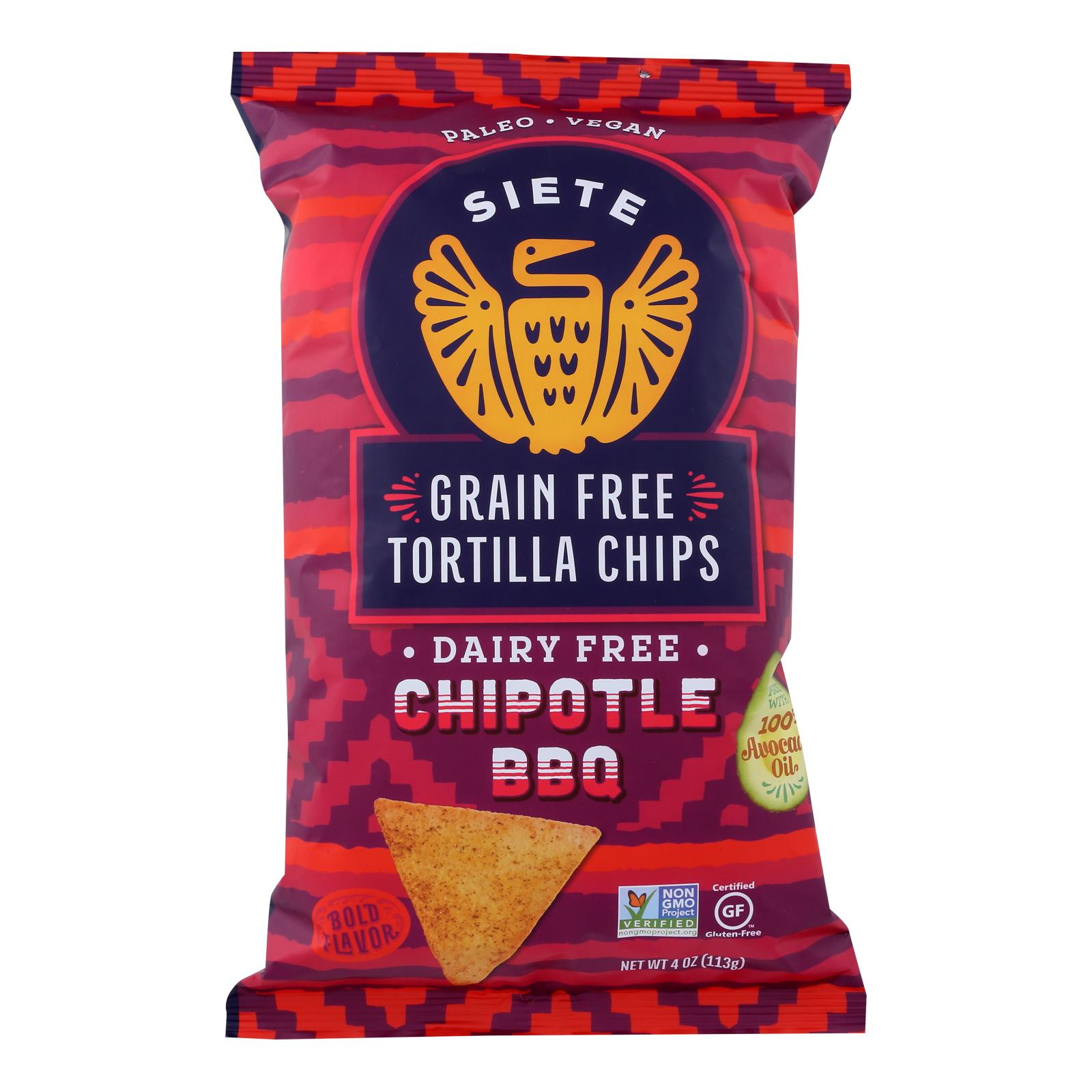 Siete Tortilla Chip - Nacho - Case Of 12 - 5 Oz