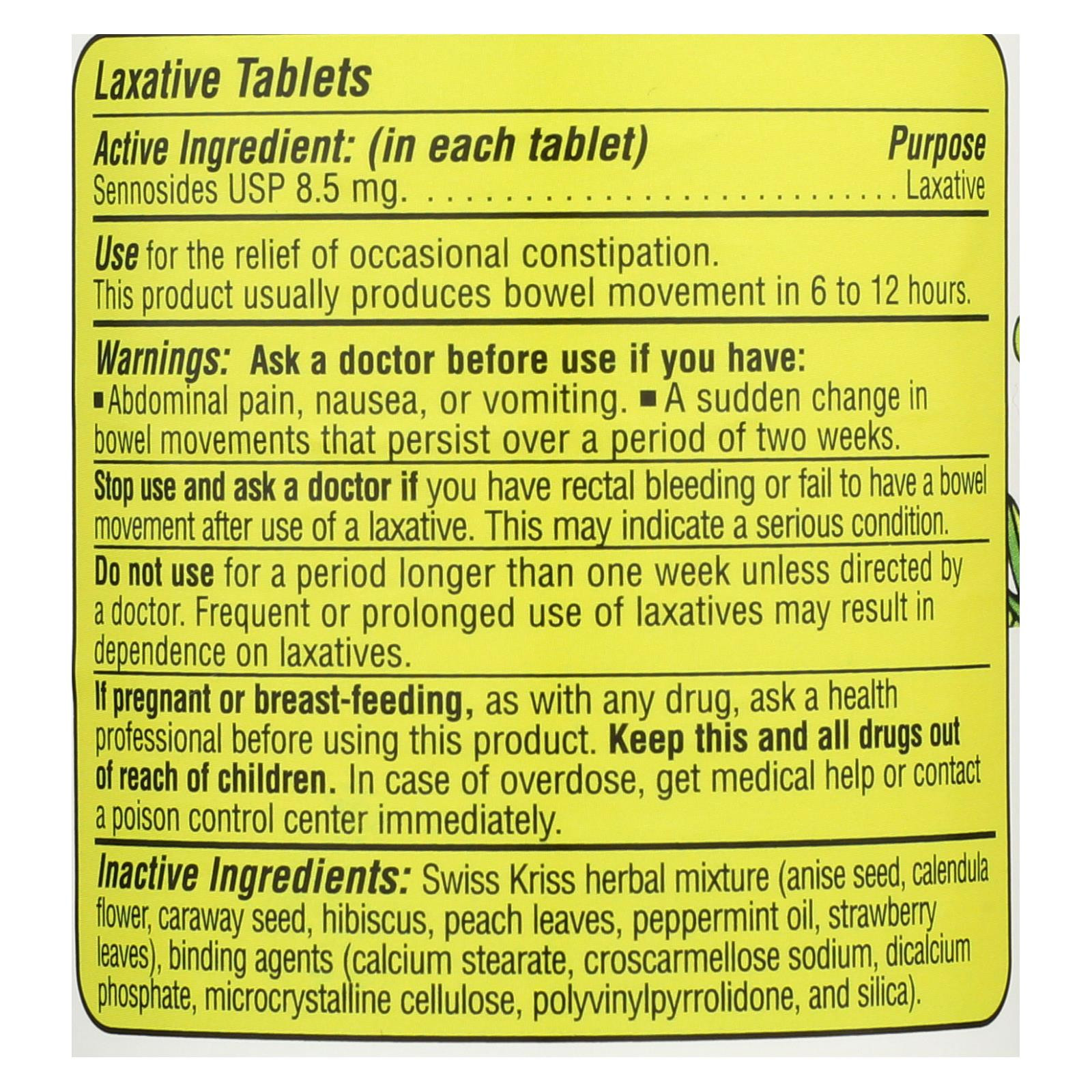 Modern Natural Products Swiss Kriss Herbal Laxative - 120 Tablets