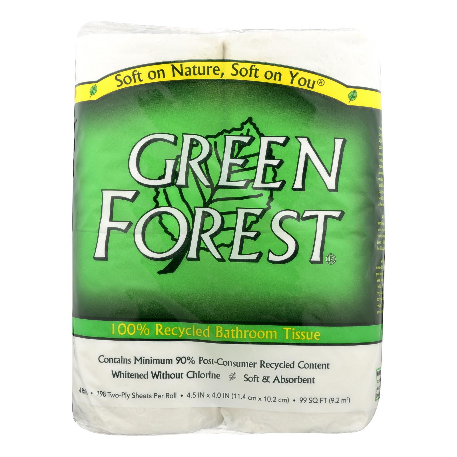 Green Forest Bathroom Tissue - Double Roll 2 Ply - Case Of 4 - 12