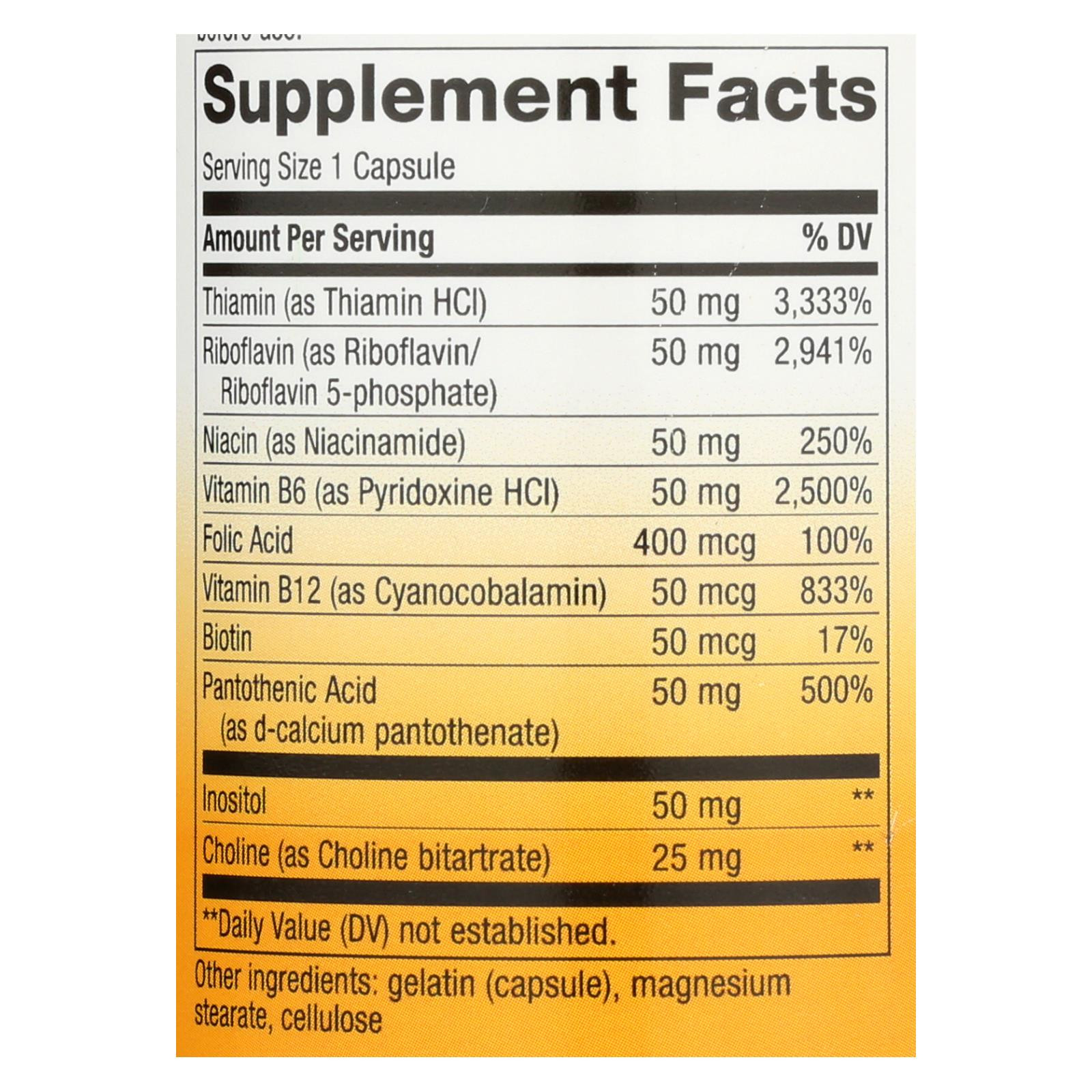 Nature's Way Vitamin B-100 Complex - 60 Capsules