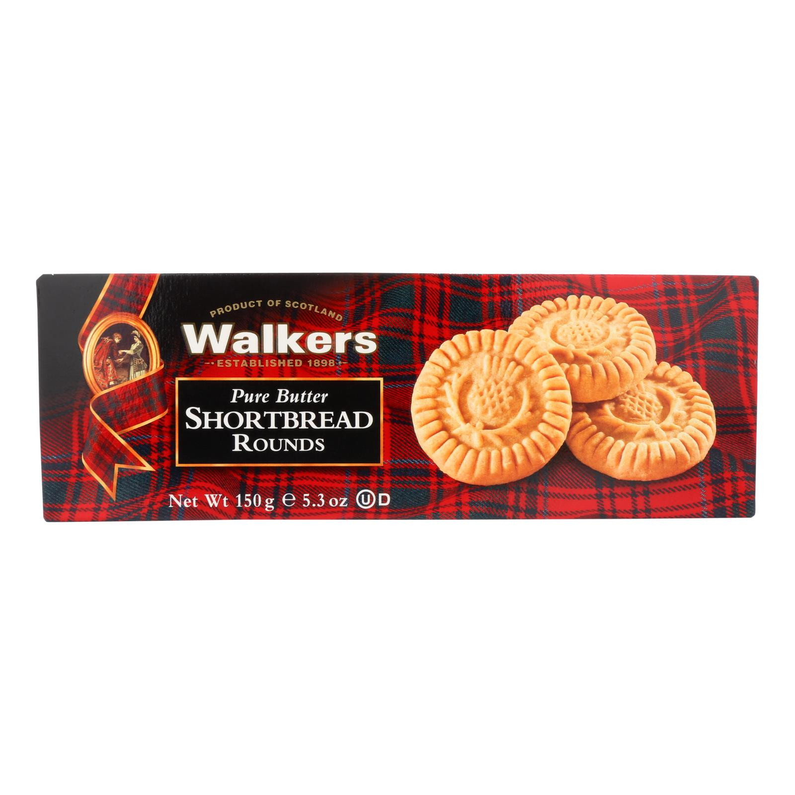 Walkers Shortbread - Pure Butter, Round - Case Of 12 - 5.3 Oz.