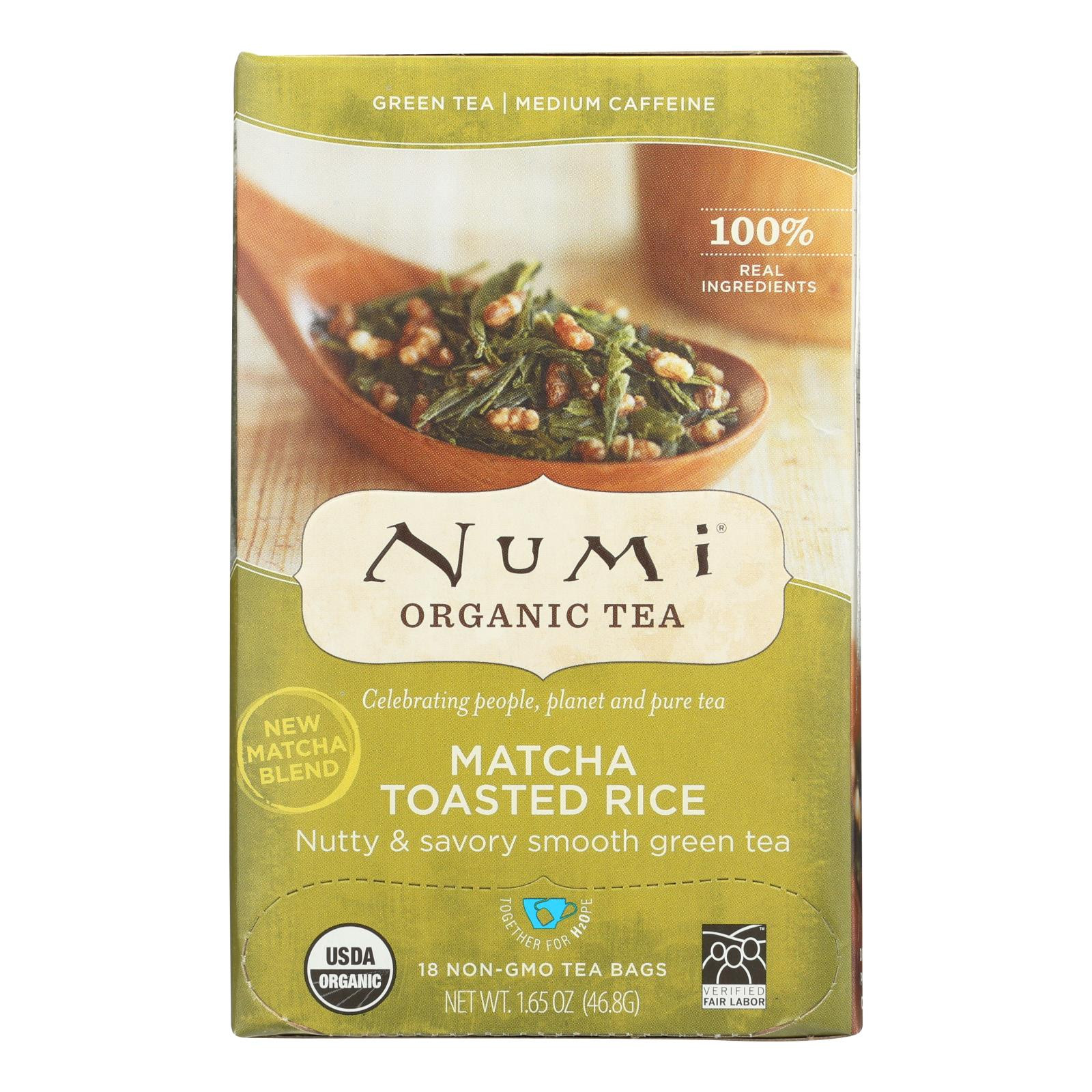 Numi Tea Toasted Rice Green Tea - Organic - Case Of 6 - 18 Bags