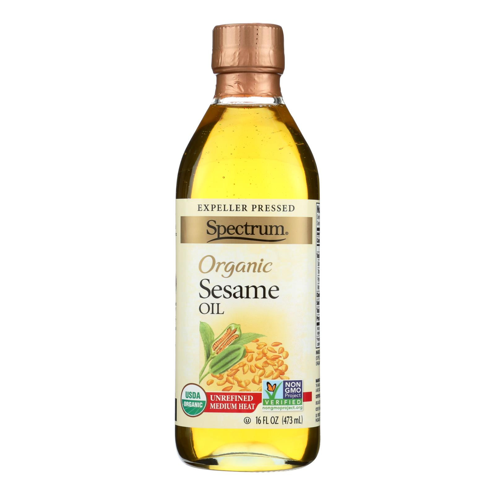 Spectrum Naturals Unrefined Toasted Sesame Oil - Case Of 12 - 16 Fl Oz.