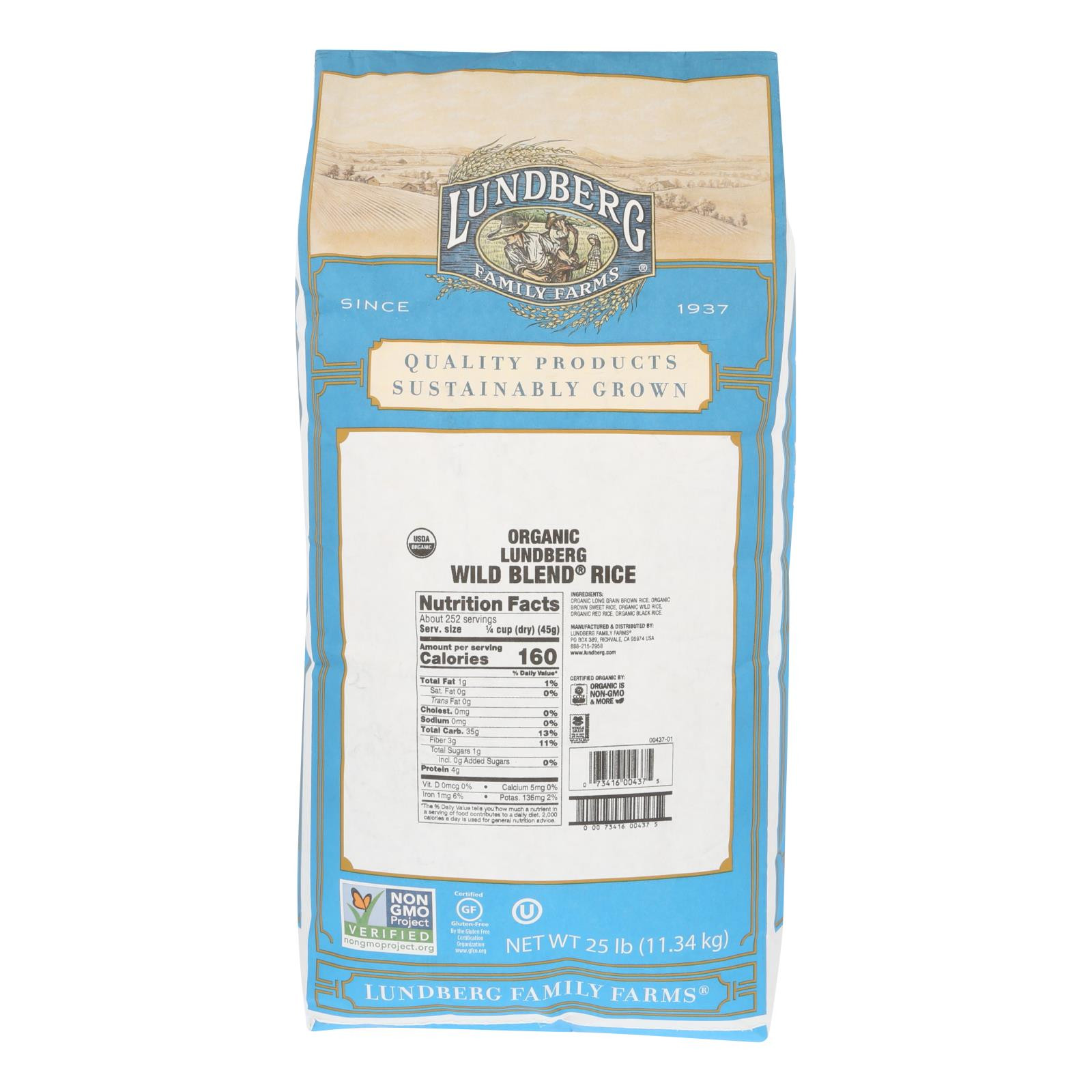 Lundberg Family Farms Wild Blend Rice - Case Of 6 - 1 Lb.