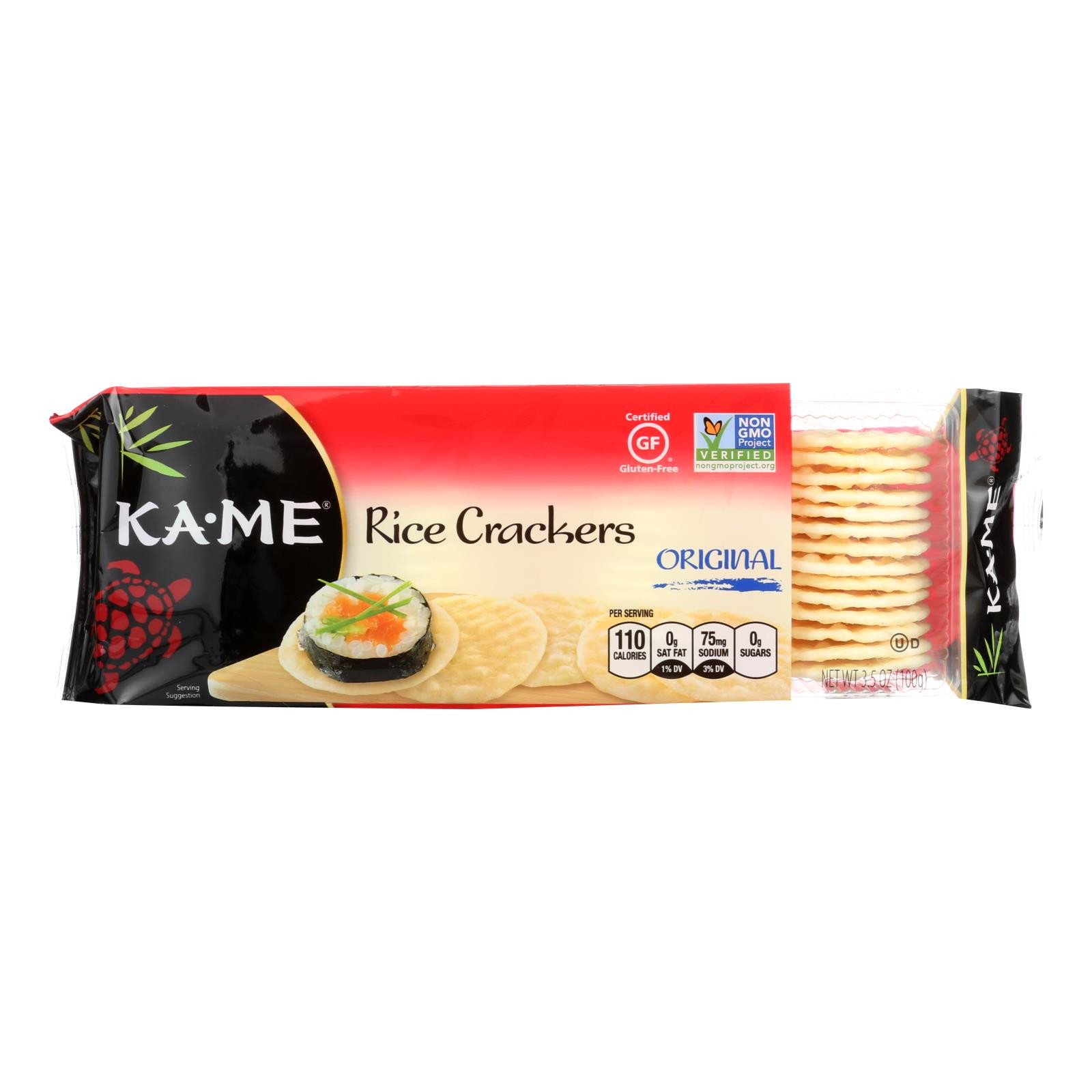 Laiki Red Rice Crackers - Case Of 8 - 3.5 Oz.