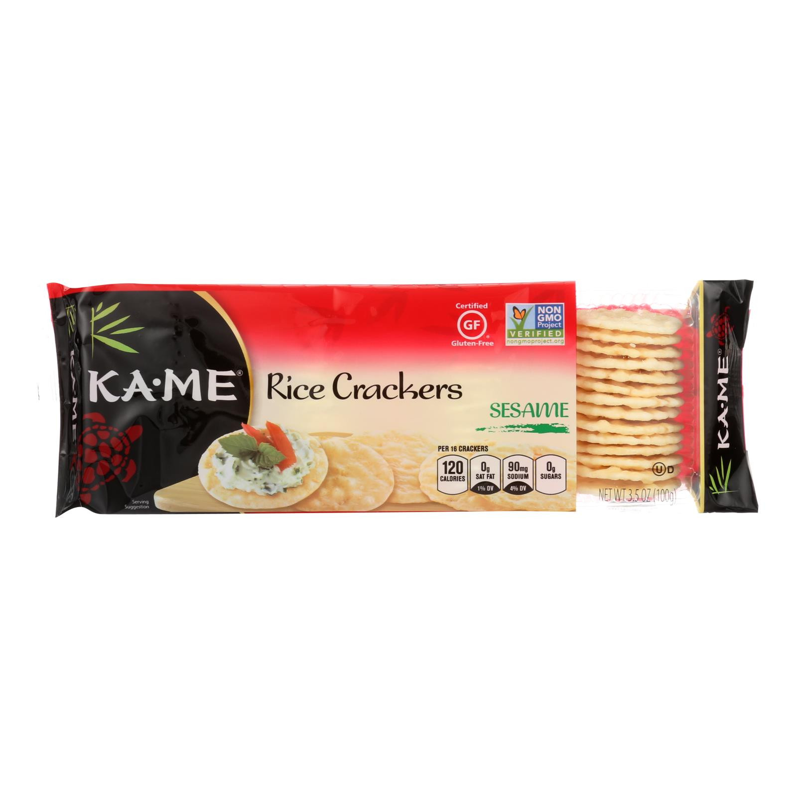 Laiki Red Rice Crackers - Case Of 8 - 3.5 Oz.