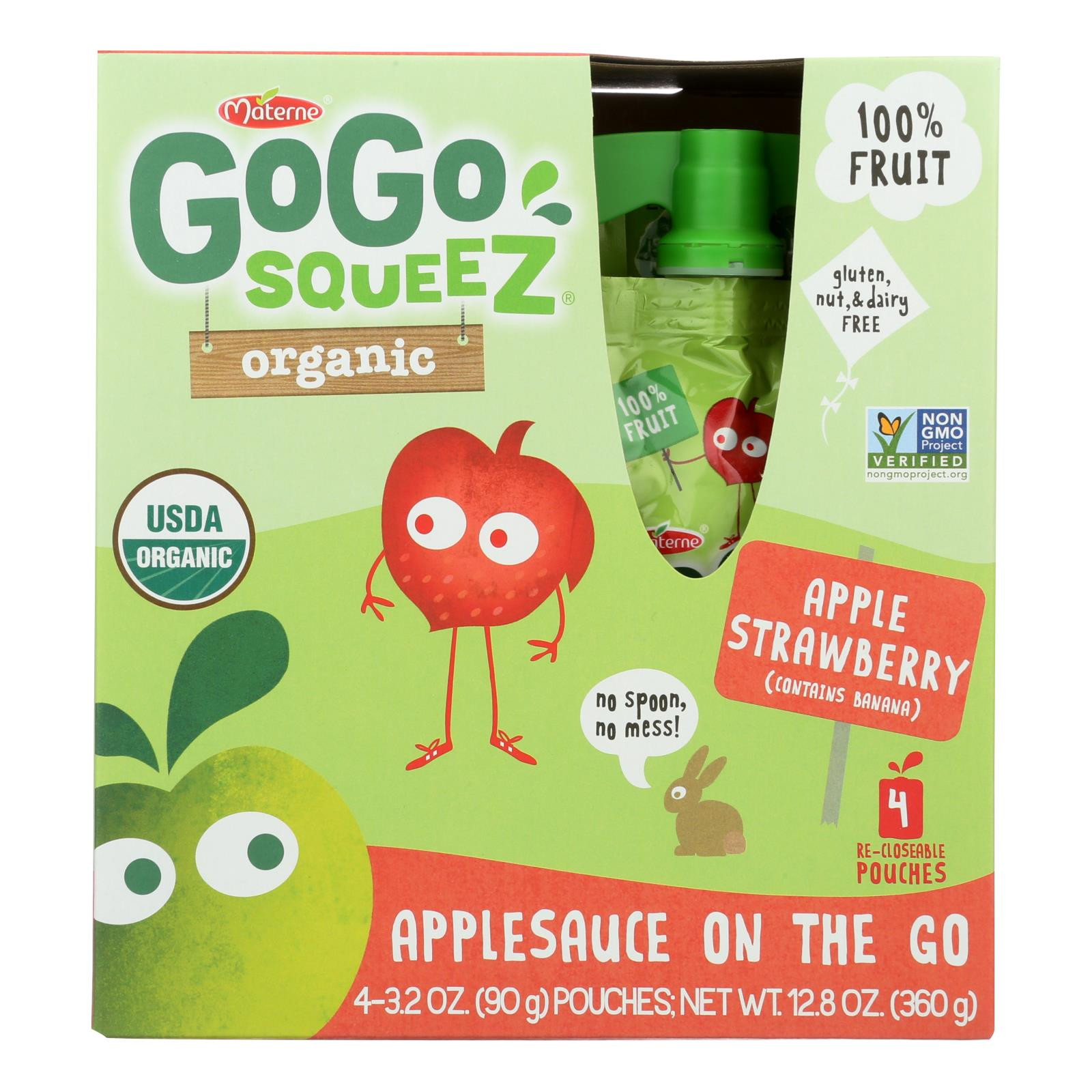 Gogo Squeeze Organic Applesauce - Apple - Case Of 12 - 3.2 Oz.