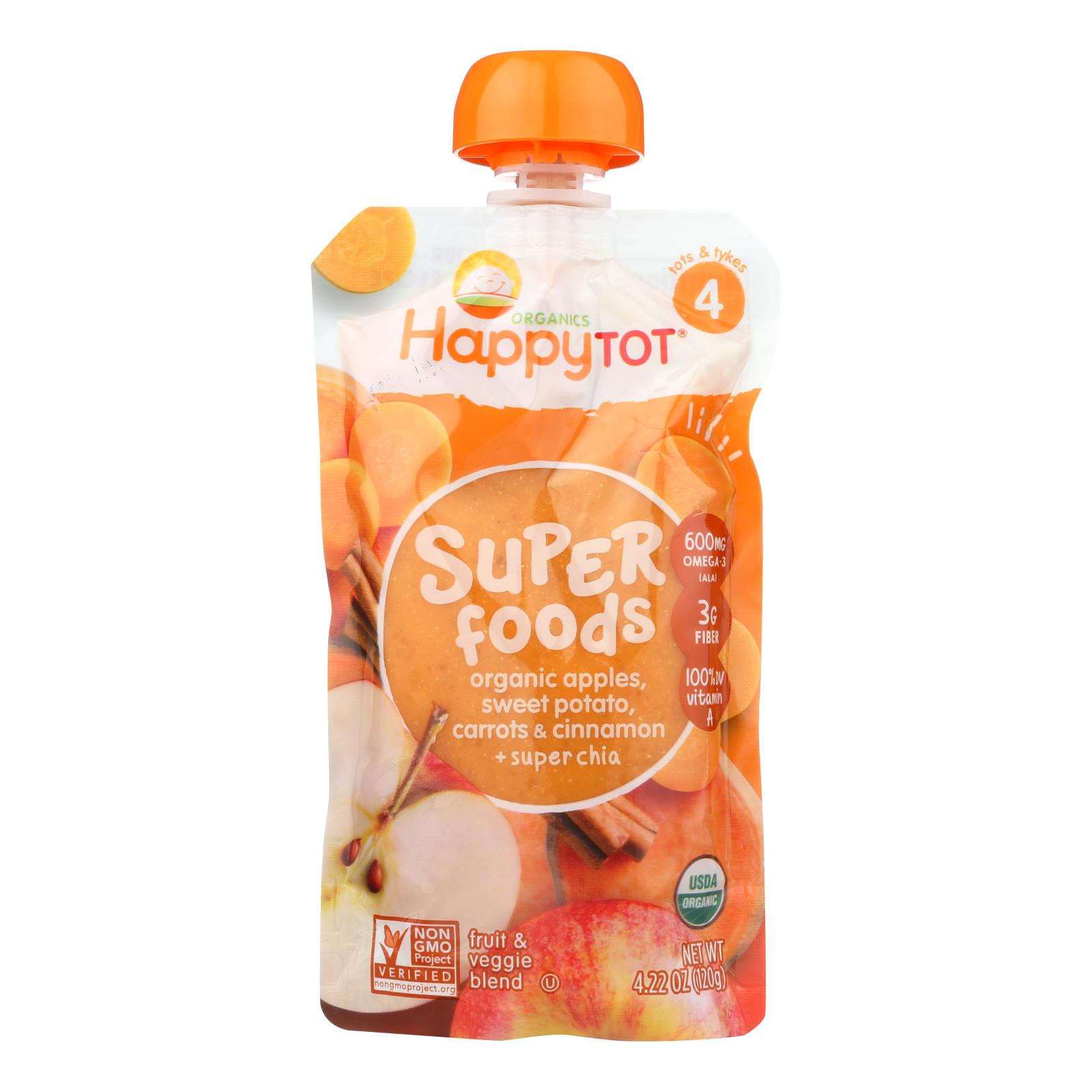Happy Tot Toddler Food - Organic - Fiber And Protein - Stage 4 - Pear ...