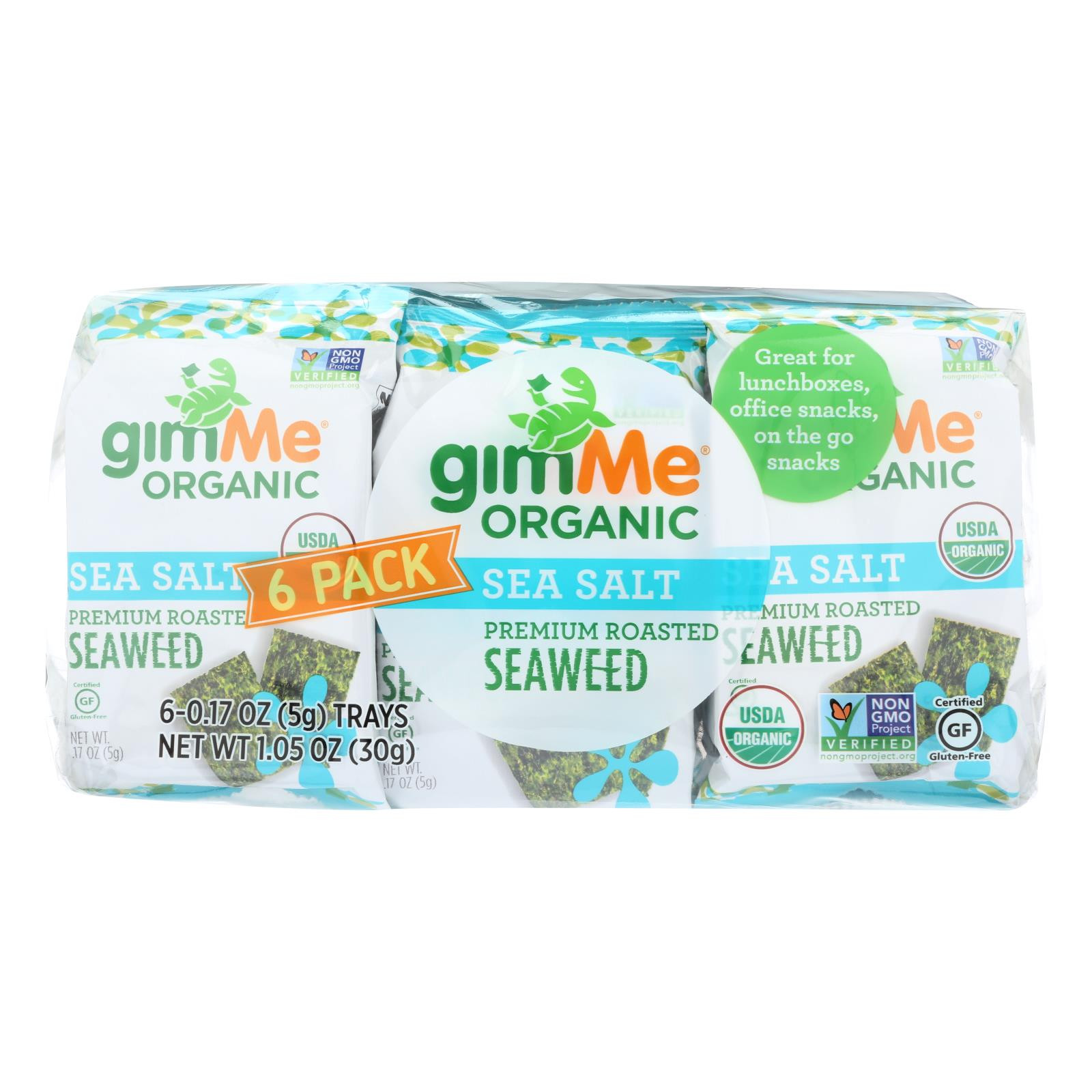 Gimme Seaweed Snacks Organic Roasted Seaweed Snack - Sea Salt - Case Of ...