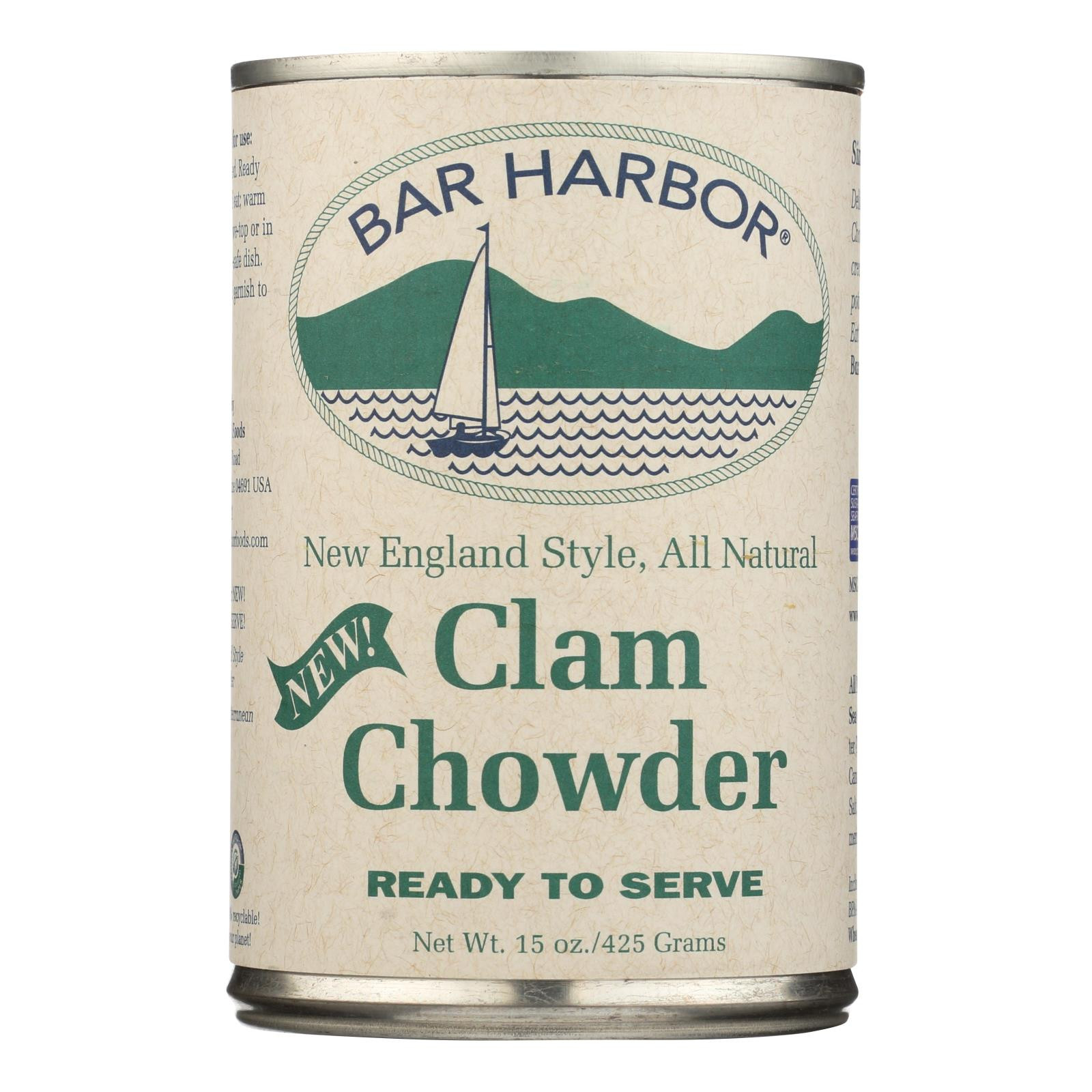 Bar Harbor All Natural New England Clam Chowder - Case Of 6 - 15 Oz.
