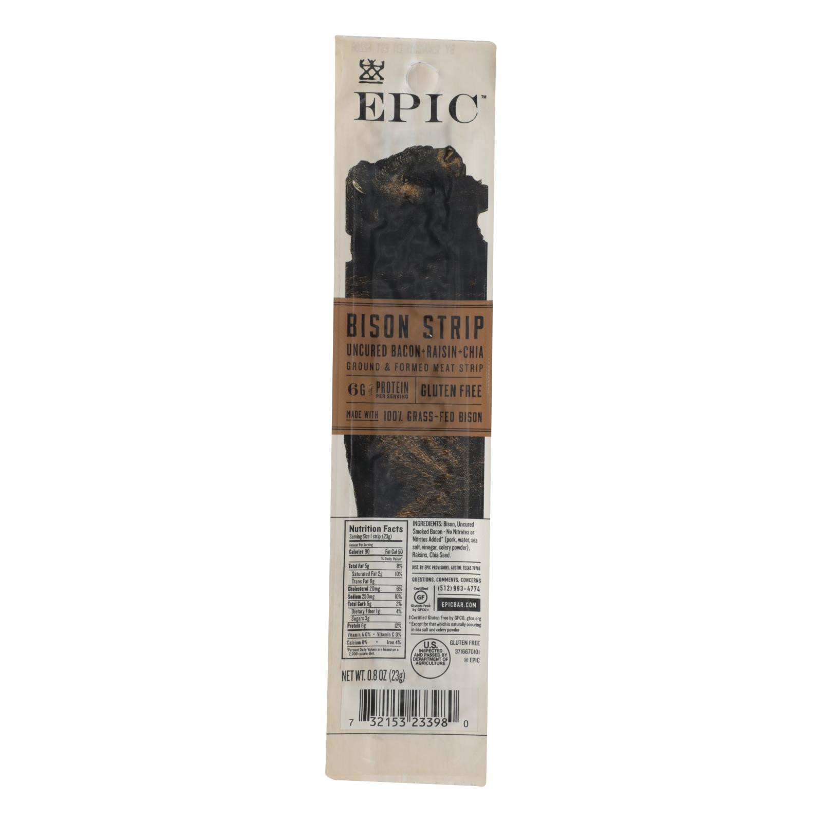 Epic Jerky Bites - Bison Meat - Case Of 8 - 2.5 Oz.