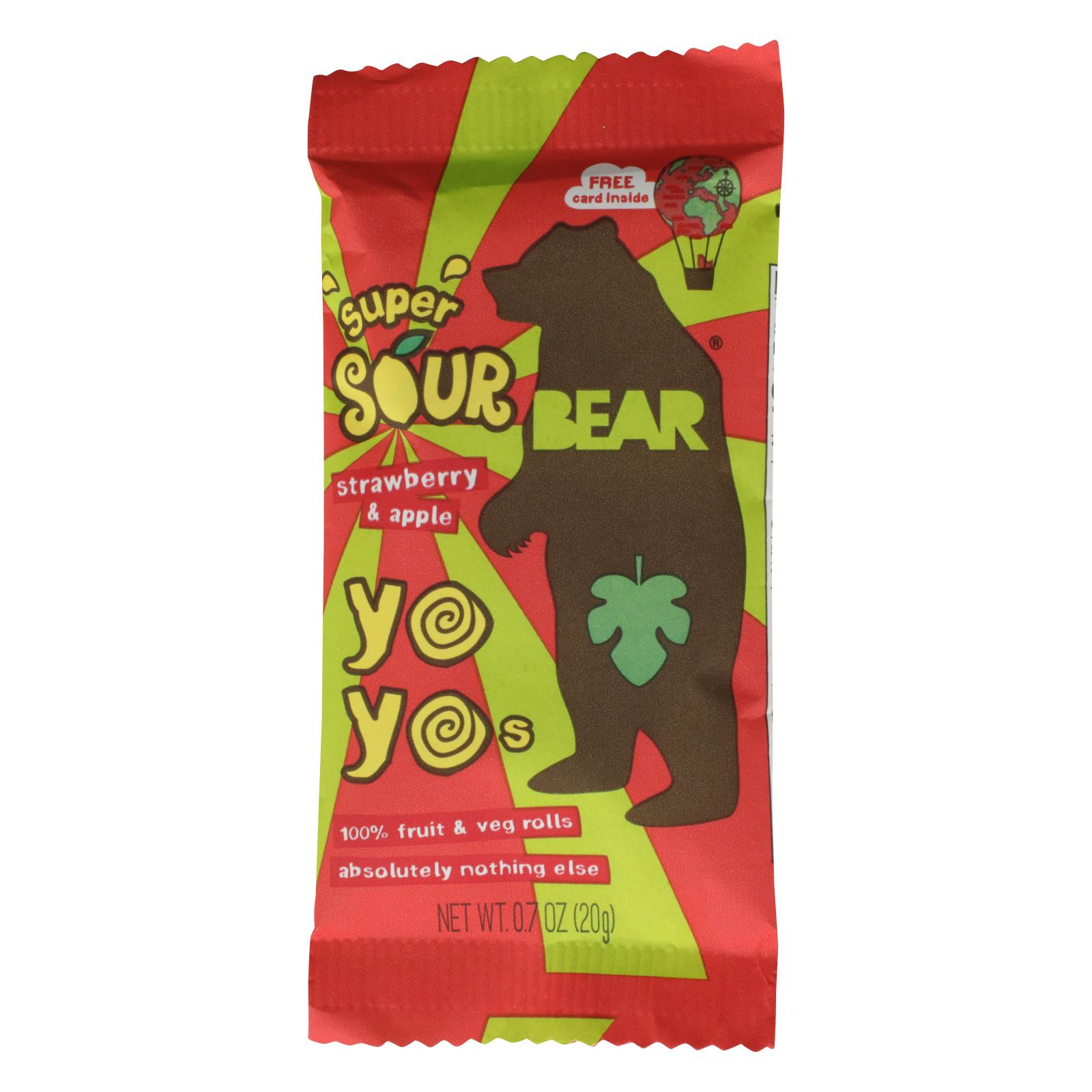 Bear Real Fruit Yoyos - Strawberry - Case Of 6 - 3.5 Oz.