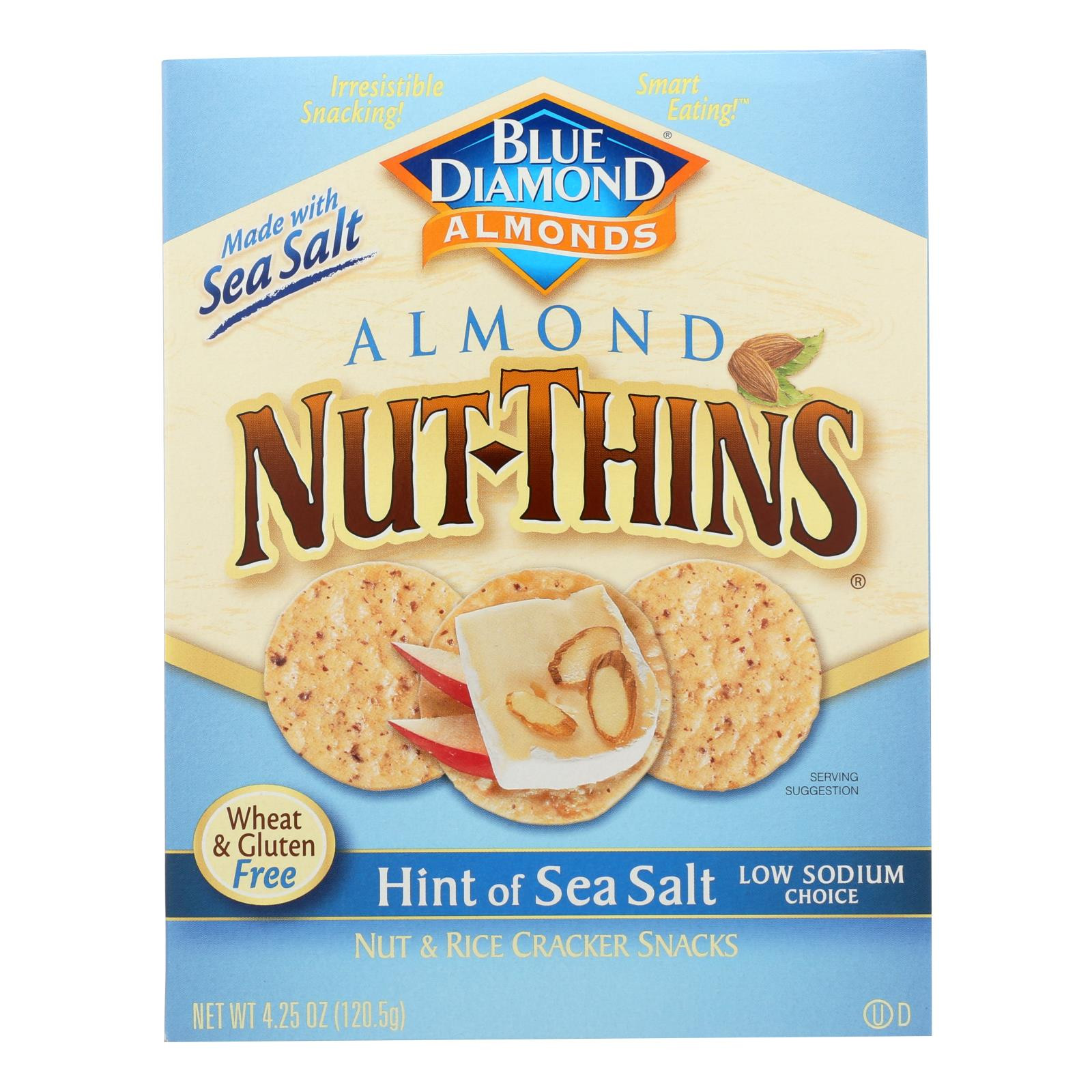 Blue Diamond Nut Thins - Sea Salt - Case Of 12 - 4.25 Oz.
