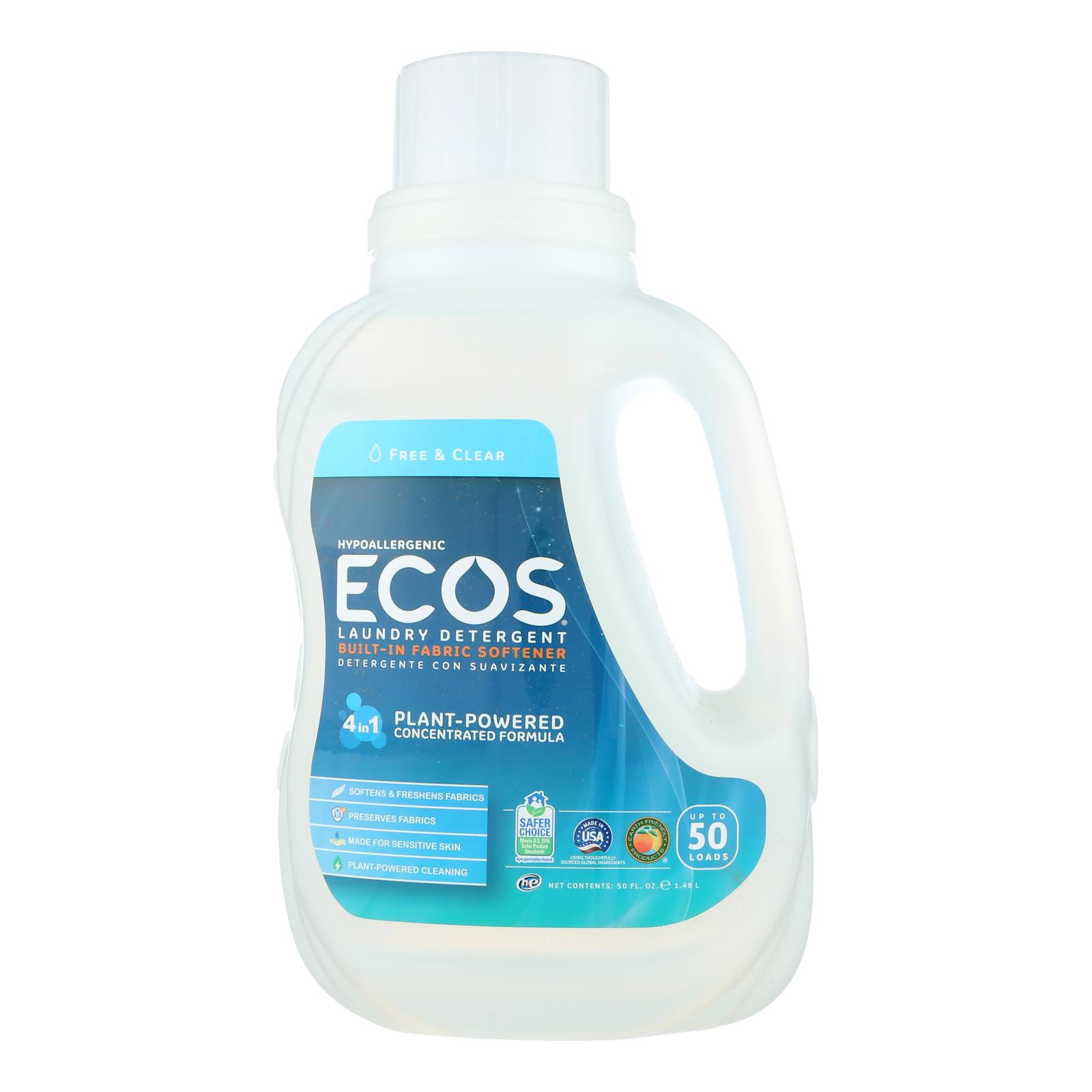 Earth Friendly Free And Clear Laundry Detergent - Case Of 8 - 50 Fl Oz.