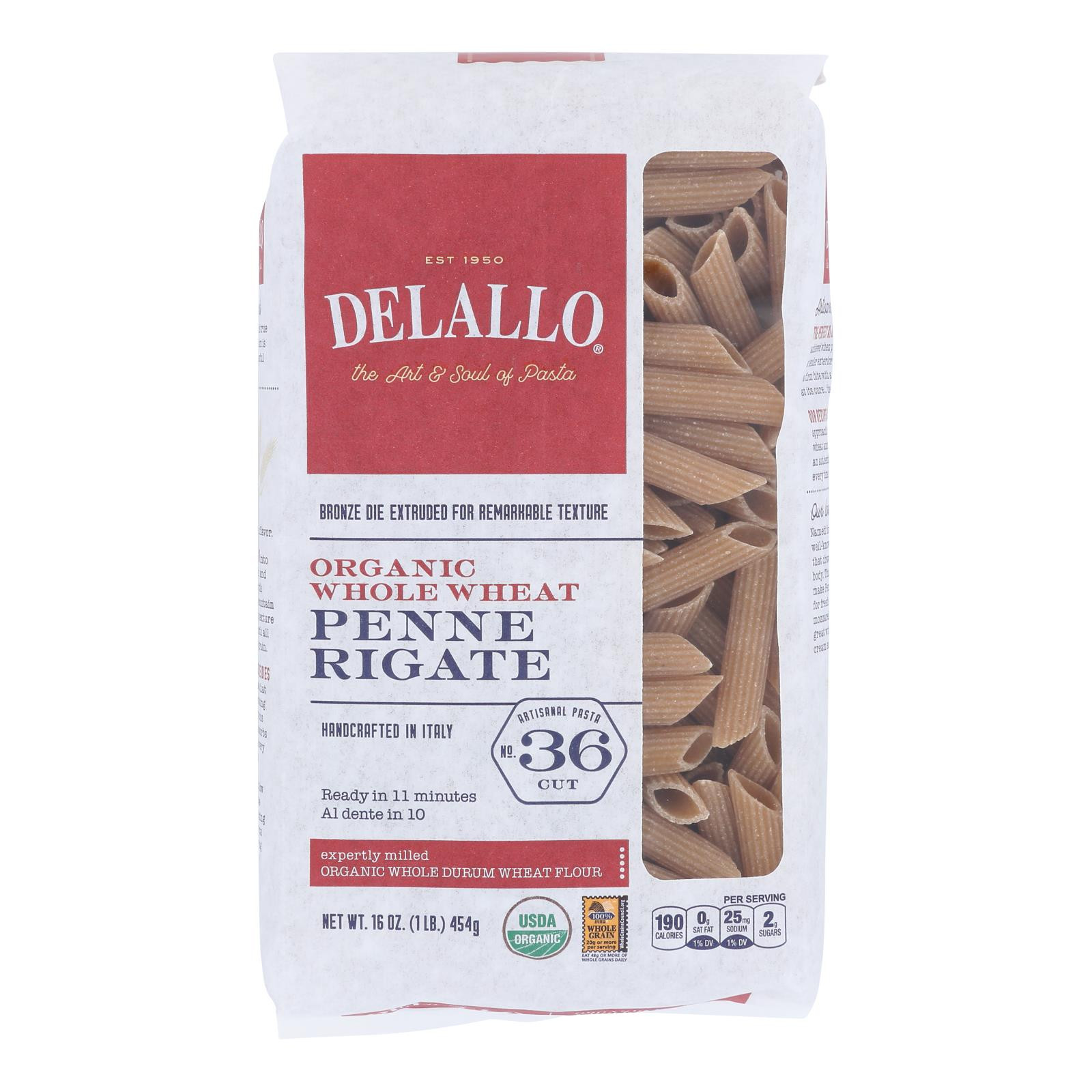 Delallo Organic Whole Wheat Capellini Pasta - Case Of 16 - 1 Lb.