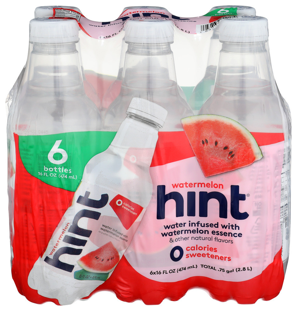Hint Watermelon Water - Watermelon - Case Of 12 - 16 Fl Oz.