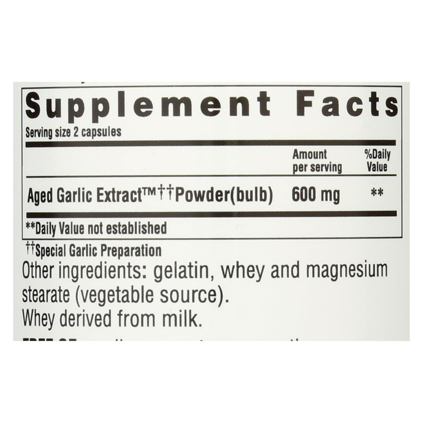 Kyolic - Aged Garlic Extract Cardiovascular Extra Strength Reserve - 60 ...
