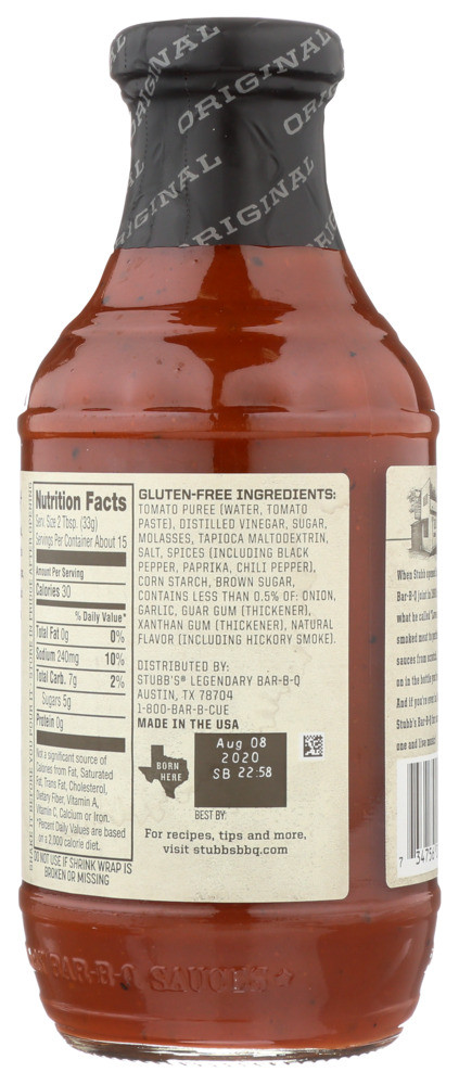 Stubb's Bbq Sauce - Spicy - Case Of 6 - 18 Oz.