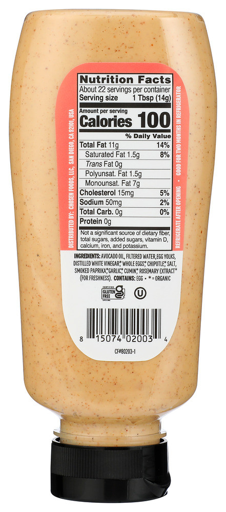 Mayo Gourmet Roasted Chipotle Mayonnaise - Case Of 6 - 11 Oz.