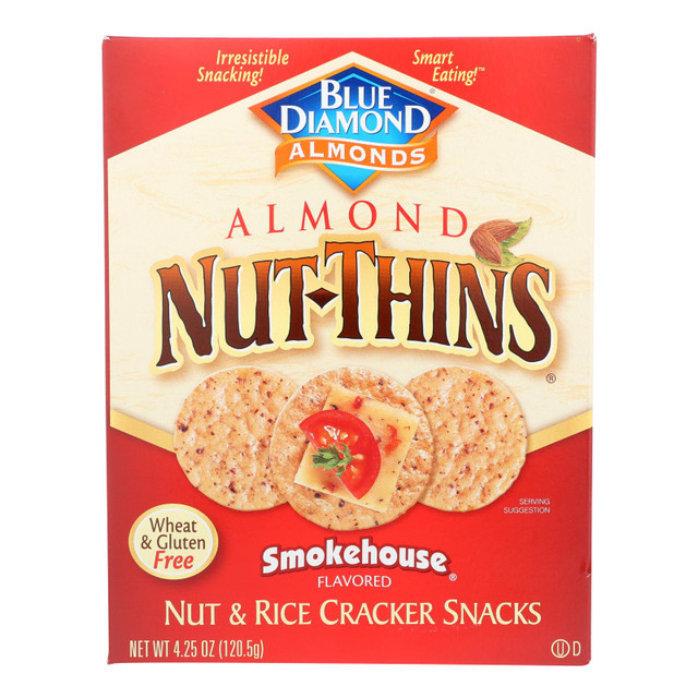 Blue Diamond Nut Thins - Cheddar Cheese - Case Of 12 - 4.25 Oz.