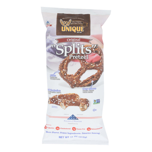 Unique Pretzels Splits - Extra Dark - Case Of 12 - 11 Oz.