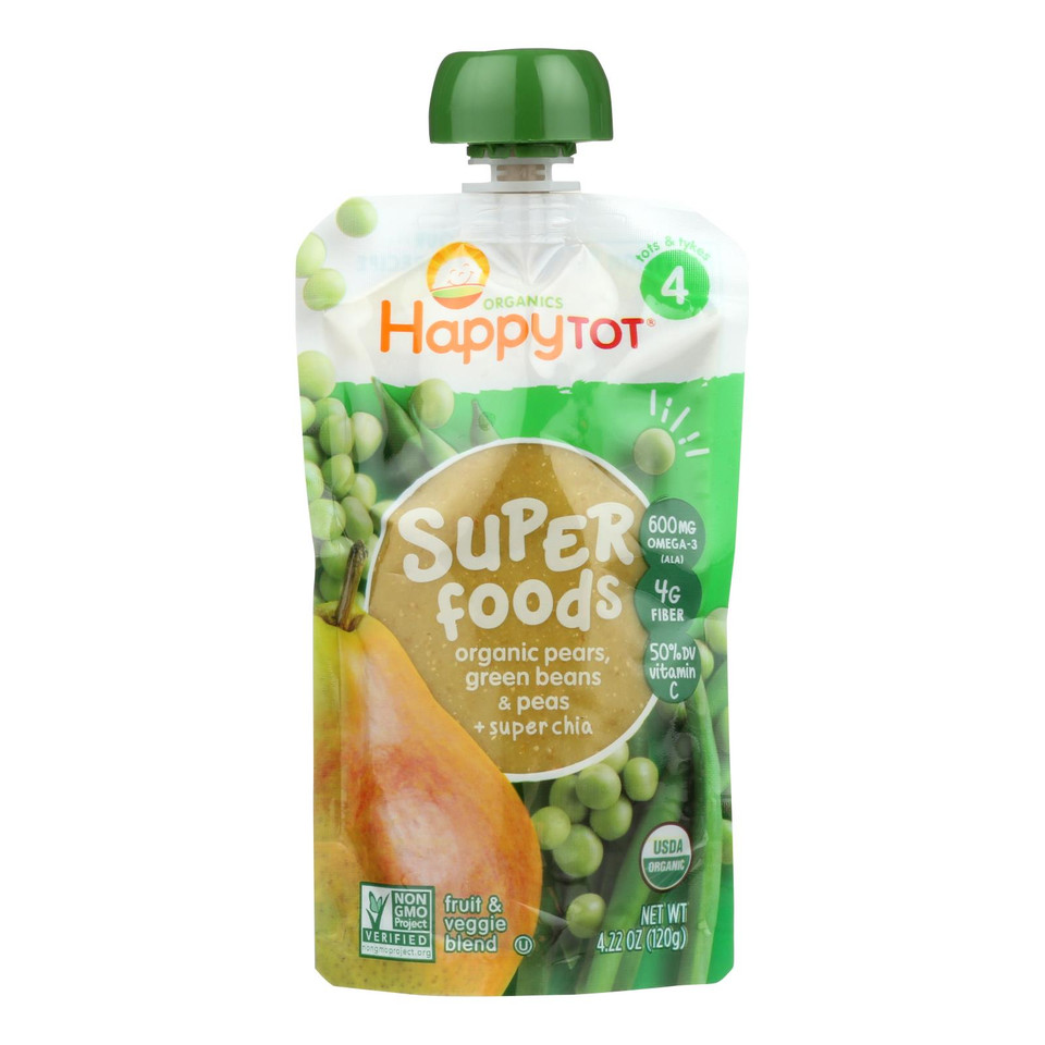 Happy Tot Toddler Food - Organic - Fiber And Protein - Stage 4 - Pear ...
