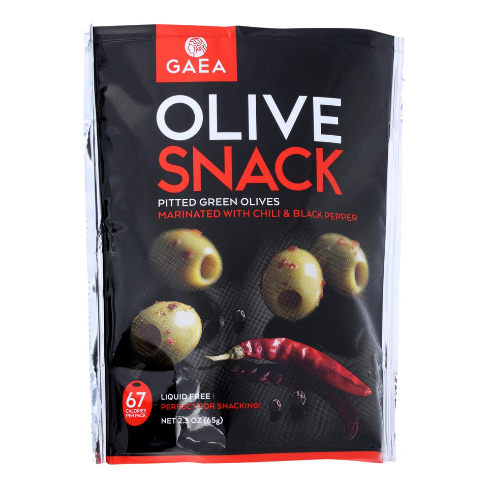 Oloves Green Pitted Olives - Chili And Oregano - Case Of 10 - 1.1 Oz.