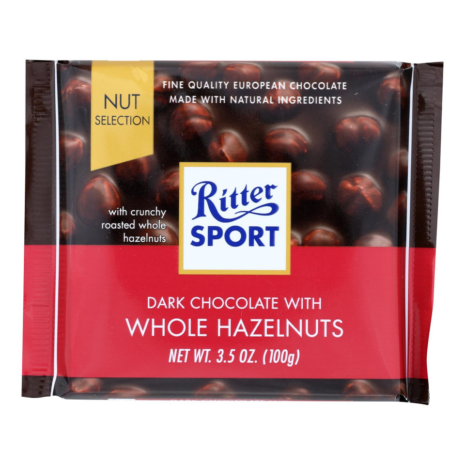 Ritter Sport Chocolate Bar - Dark Chocolate - Whole Hazelnuts - 3.5 Oz ...