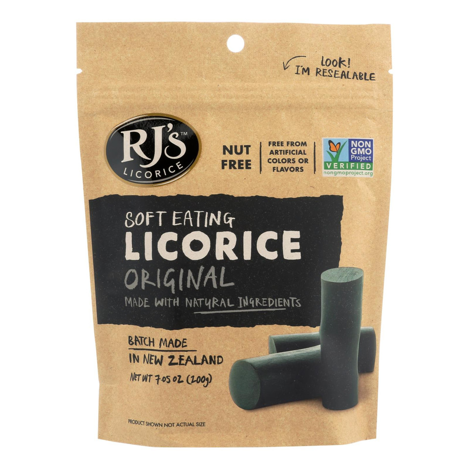 Rj's Licorice Soft Eating Licorice - Raspberry - Case Of 8 - 7.05 Oz