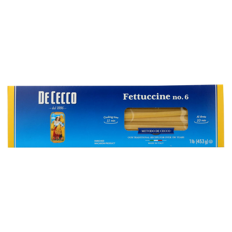 De Cecco Pasta Fettuccine Pasta - Case Of 20 - 16 Oz.