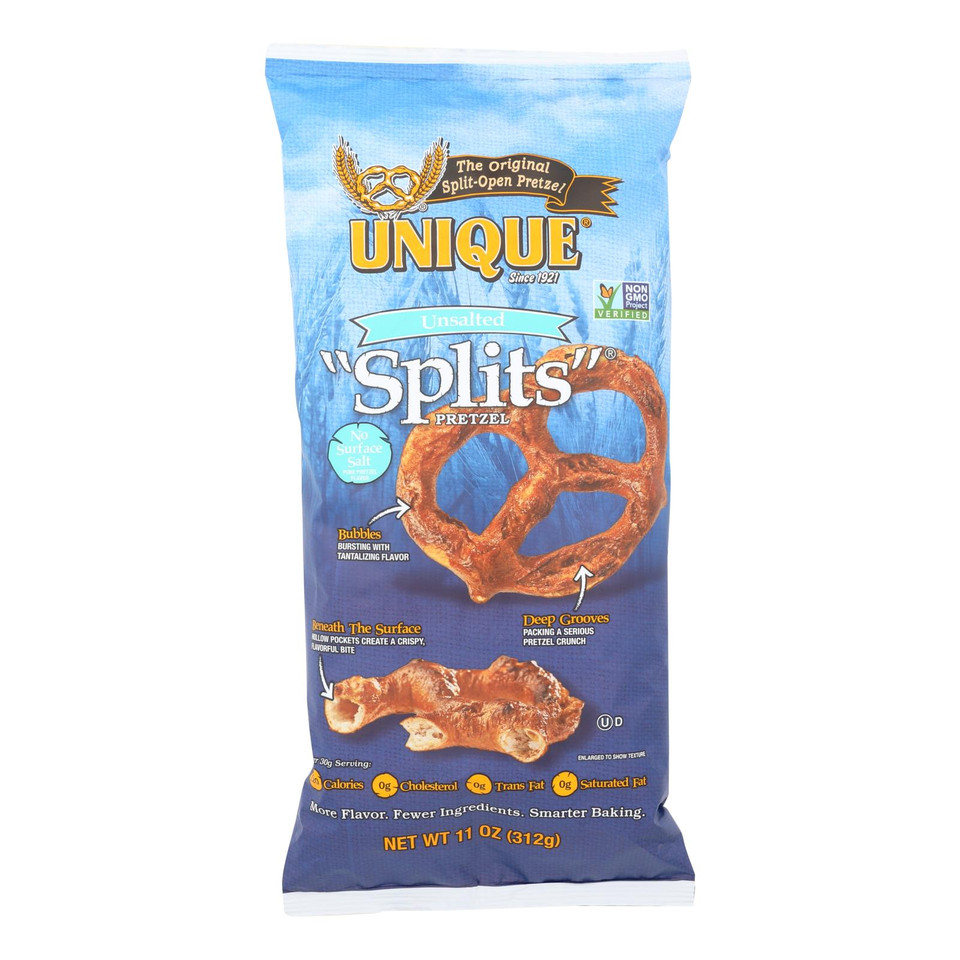 Unique Pretzels Splits - Extra Dark - Case Of 12 - 11 Oz.