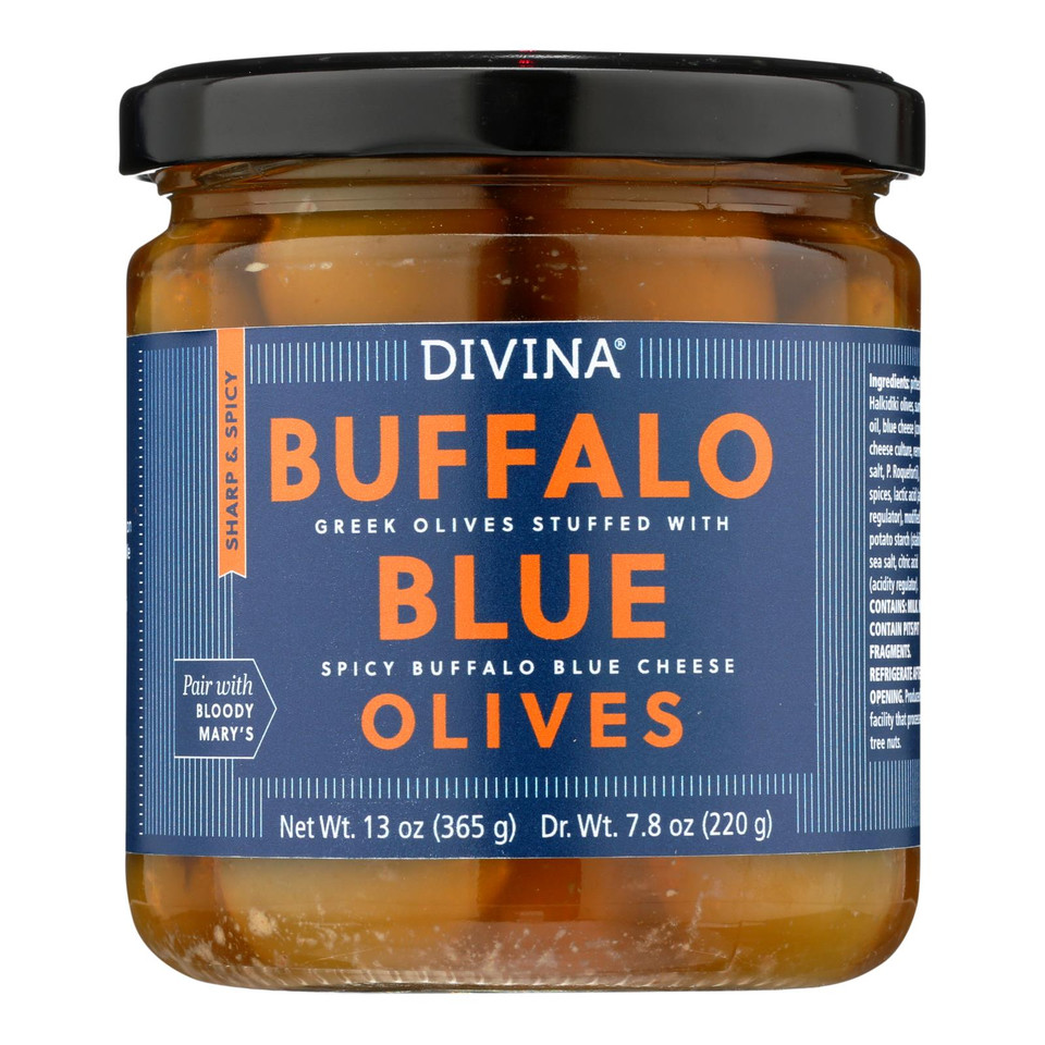 Divina Olives Stuffed With Feta Cheese - Case Of 6 - 7.8 Oz.