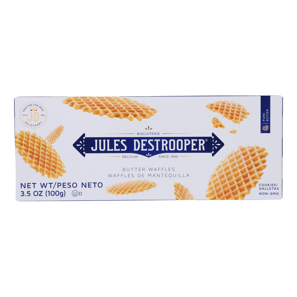 Jules Destrooper Cookies - Butter Waffles - Case Of 12 - 3.52 Oz.