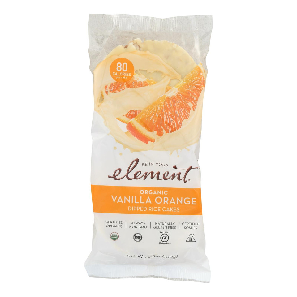 Element Organic Dipped Rice Cakes - Vanilla Orange - Case Of 6 - 3.5 Oz ...