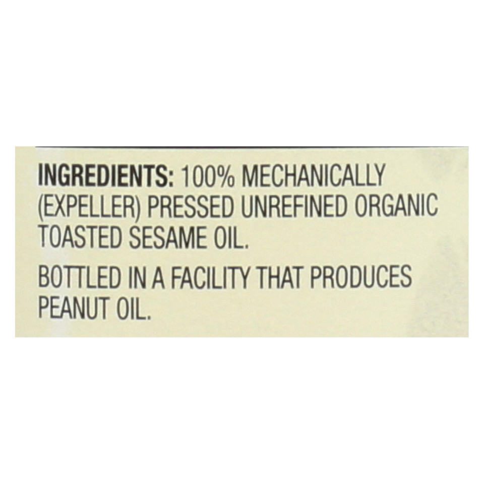 Spectrum Naturals Unrefined Toasted Sesame Oil - Case Of 12 - 16 Fl Oz.