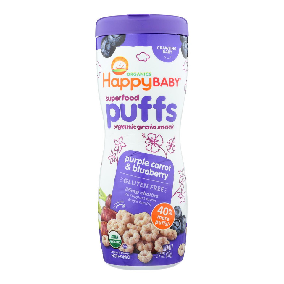 Happy Bites Organic Puffs Finger Food For Babies - Strawberry Puffs ...