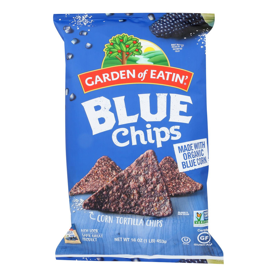 Garden Of Eatin' Tortilla Chips - Blue Corn - Case Of 10 - 22 Oz.