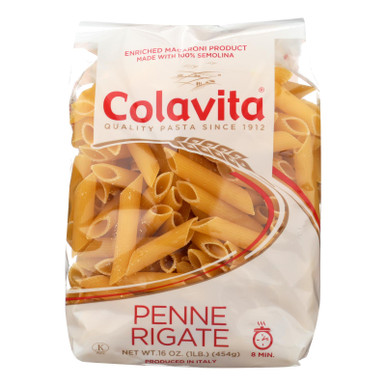 Colavita Pasta - Rigate Penne - Case Of 20 - 16 Oz