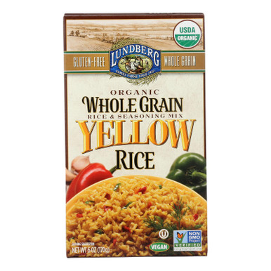 Lundberg Family Farms Organic Whole Grain Yellow Rice - Case Of 6 - 6 Oz.
