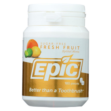 Epic Dental Mints - Fruit Xylitol Bottle - 180 Ct