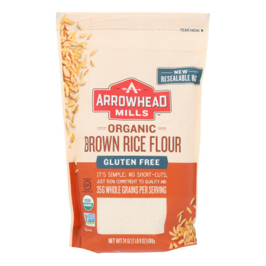 Arrowhead Mills Organic Brown Rice Flour - Gluten Free - Case Of 6 - 24 Oz.
