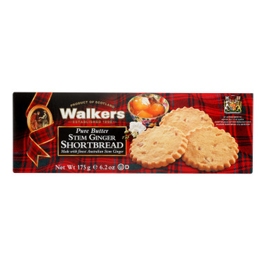 Walkers Shortbread - Cookies Stem Ginger - Case Of 12 - 6.2 Oz