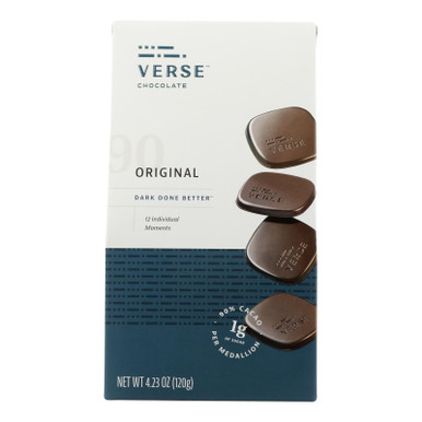 Verse Chocolate - Chocolate Dark Original - Case Of 6-4.23 Oz - Pure ...