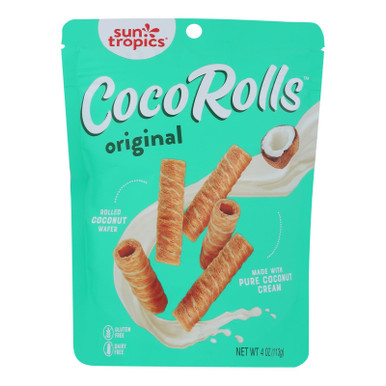 Sun Tropics Coco Rolls Original, Rolled Coconut Wafer - Case Of 12 - 4 ...